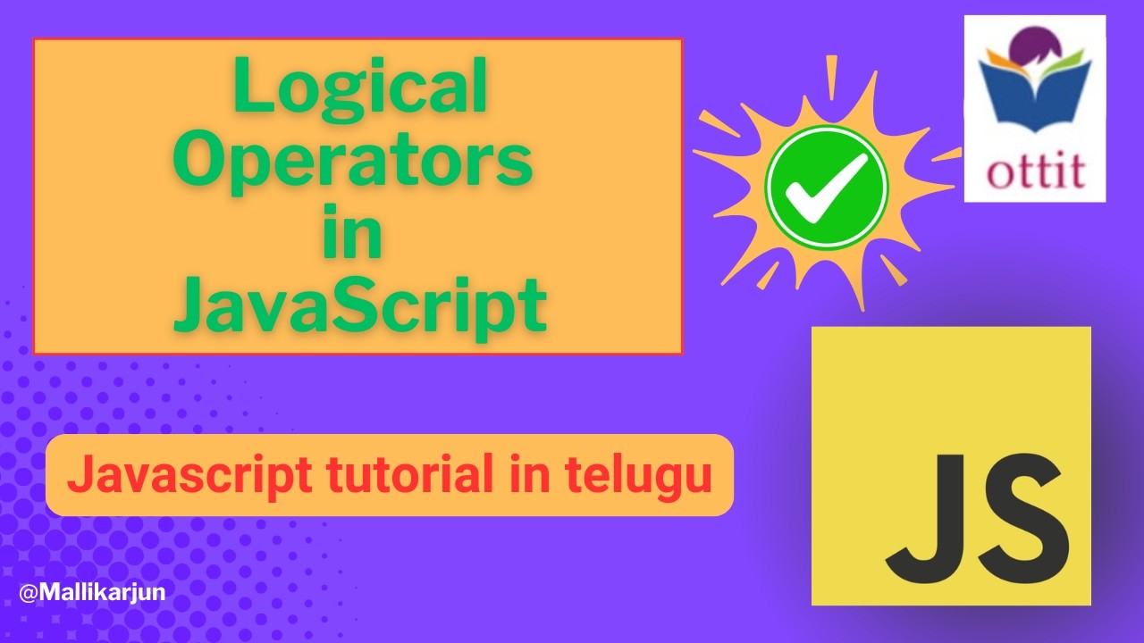 JavaScript Operators | Logical Operators | JavaScript tutorial for beginners step by step in Telugu