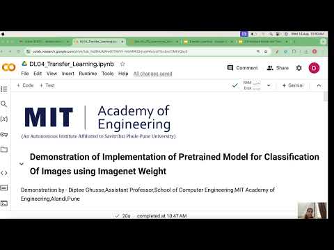 Lecture 6- Demonstration of Pretrained Model for Classification of Images over Imagenet dataset mp4