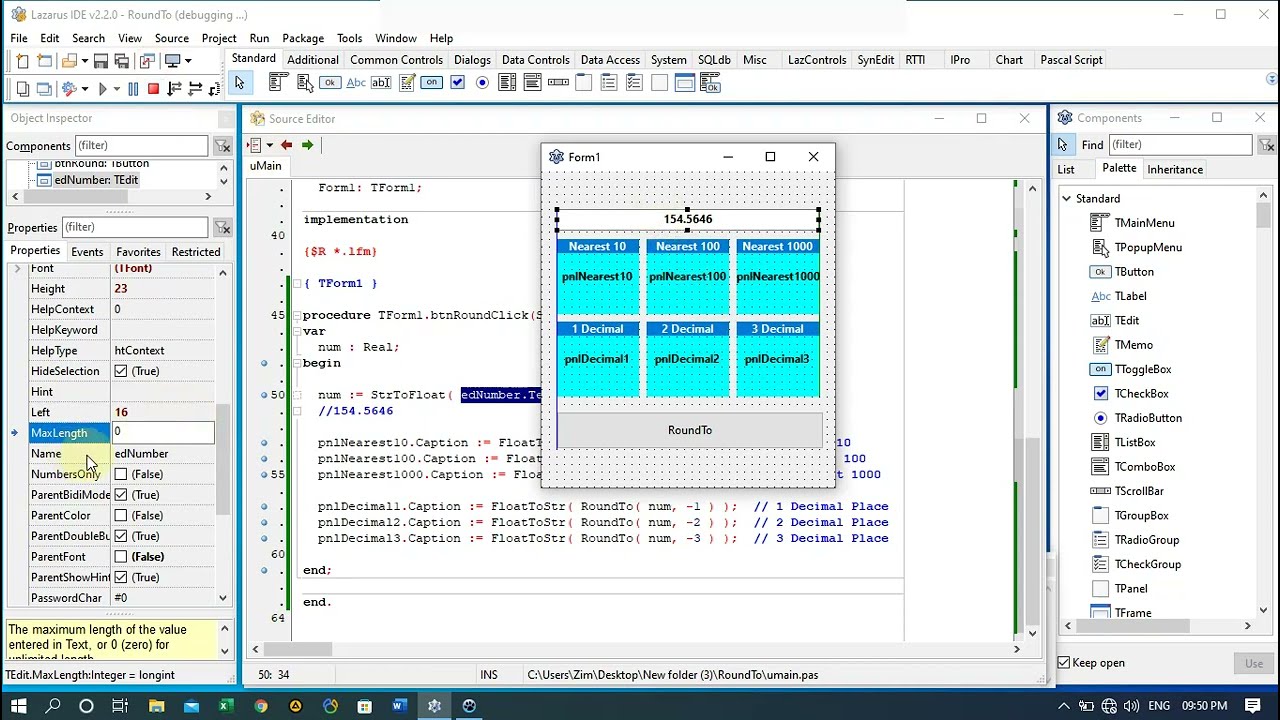 How to Round Numbers in Delphi or Lazarus Part 1 (RoundTo) - Coded by Example