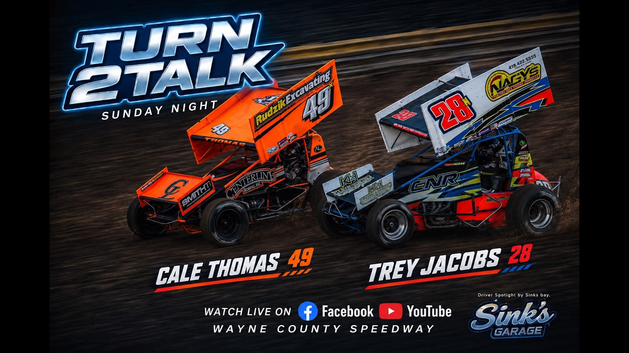 Turn 2 Talk-S1E10-with guests Ohio Sprint Car Stars Cale Thomas & Trey Jacobs