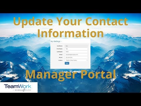 TeamWork 5 Manager Tutorial: How to Update Your Contact Information