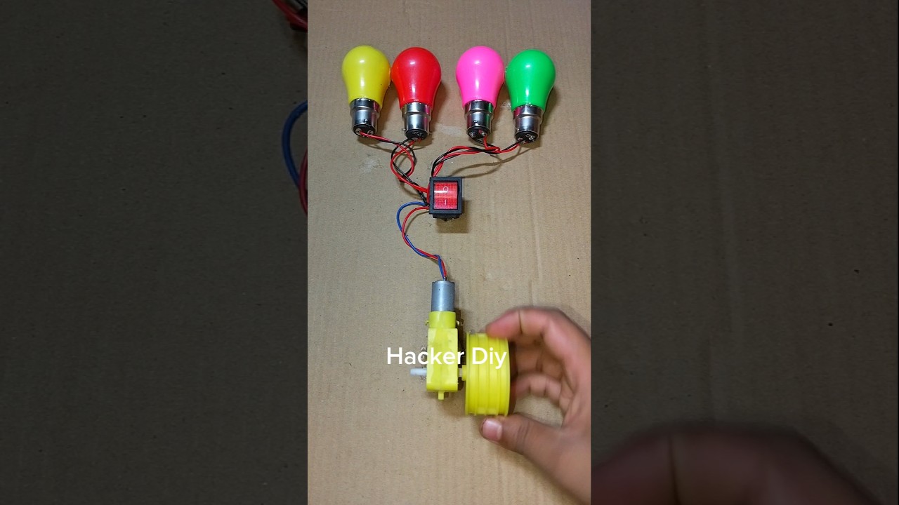 Polarity Switching With Modified BO Gear Motor and 4 LED Light #dcmotor #tech #shorts