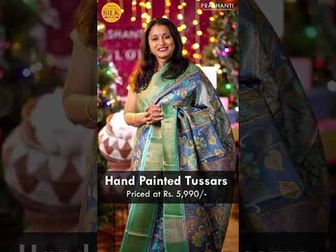 GSF | Printed Tussar Silk Sarees | Prashanti | Free International Shipping