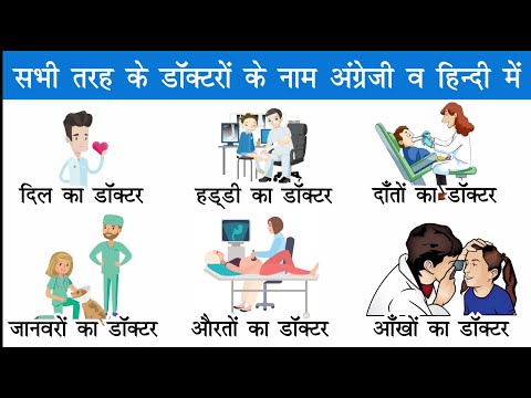 Doctors Names In English and Hindi With Pictures | Types of Doctors | विभिन्न प्रकार के डॉक्टर