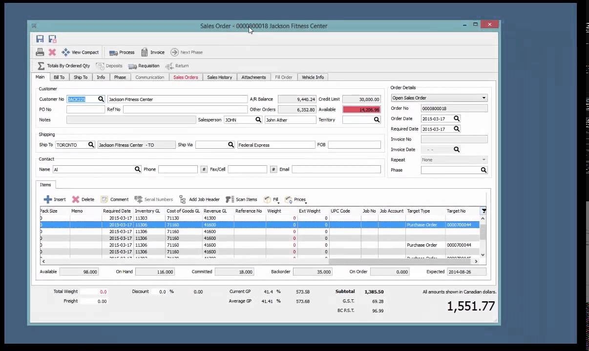 Demo of Spire Business Management Software