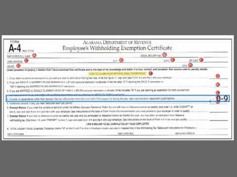 How to complete the Alabama State Tax Withholding Form