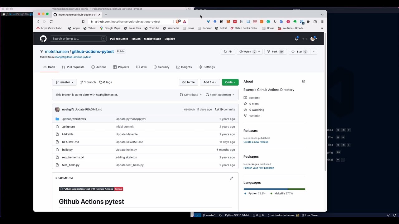 Github action and python lint