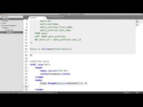 Populating Dropdowns in PHP (1/2)