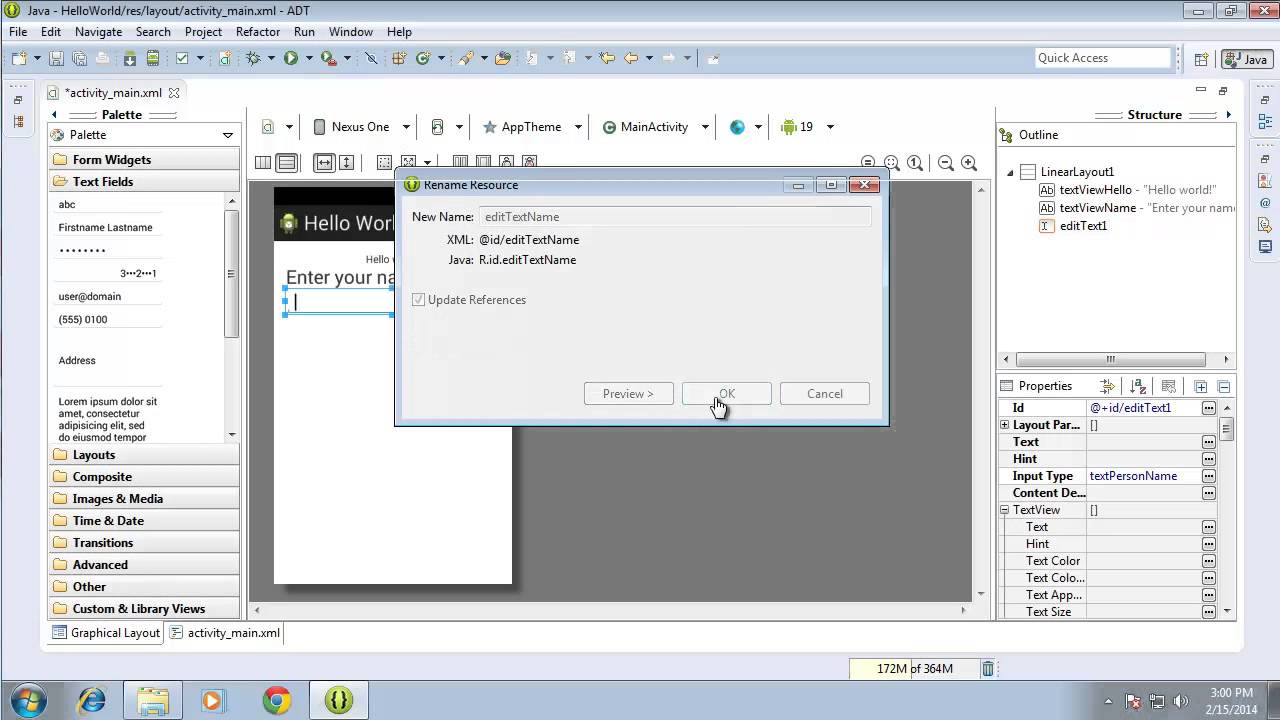 Android: EditText Text Fields