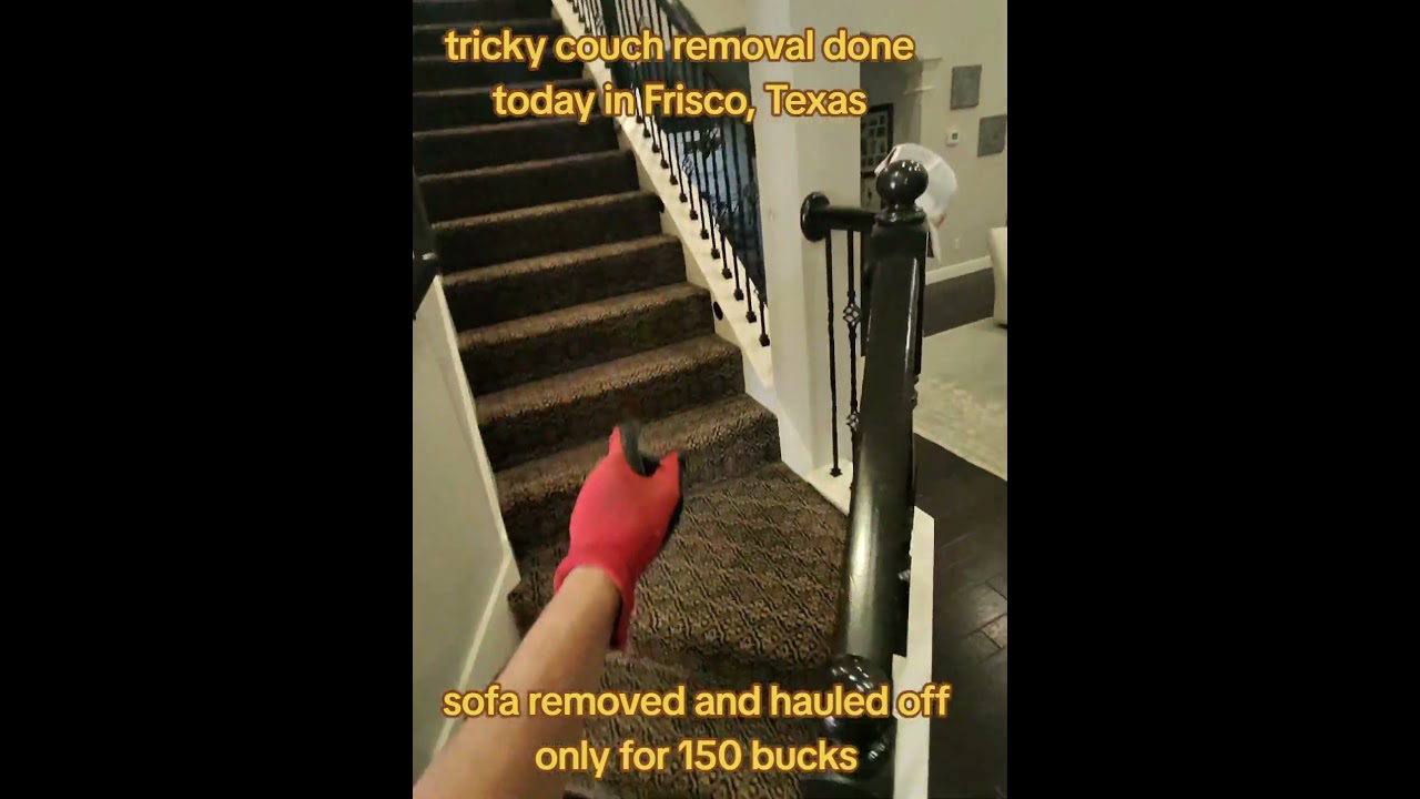 Sofa and couch removal in Frisco, Texas completed hauled off and recycled