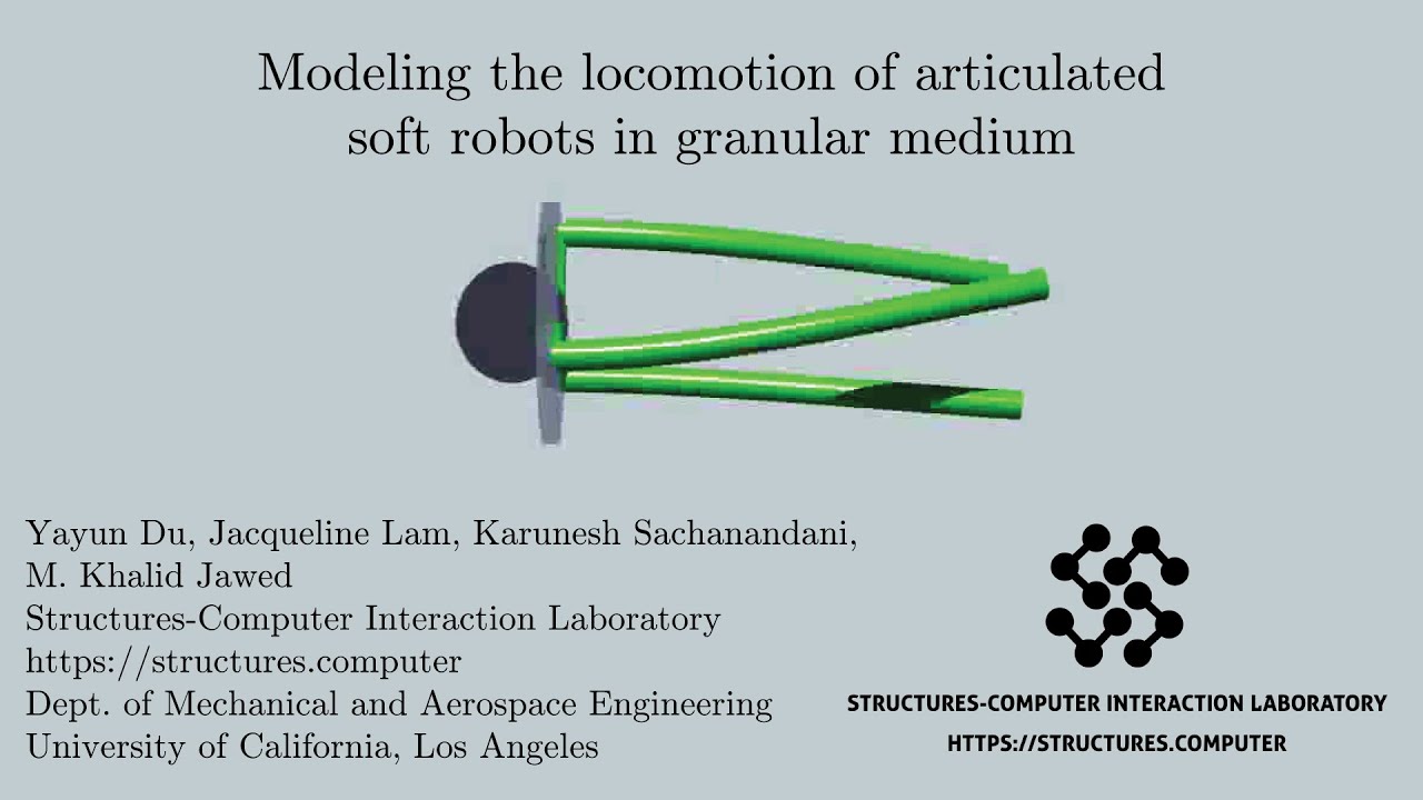 Modeling the locomotion of articulated soft robots in granular medium