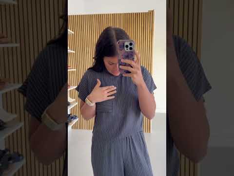 The Hugh Dolman Sleeve Striped Blouse in Dusty Blue