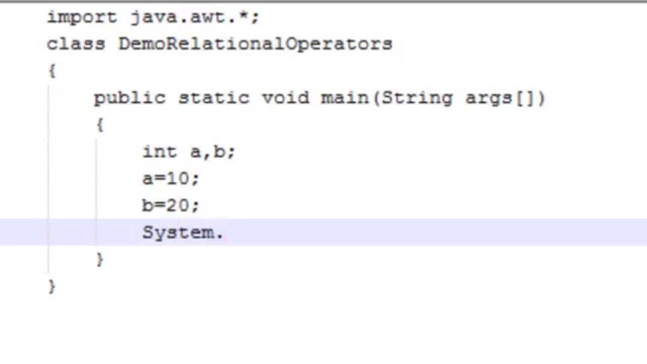Java Tutorials-Java Operators(Relational Operators part1)