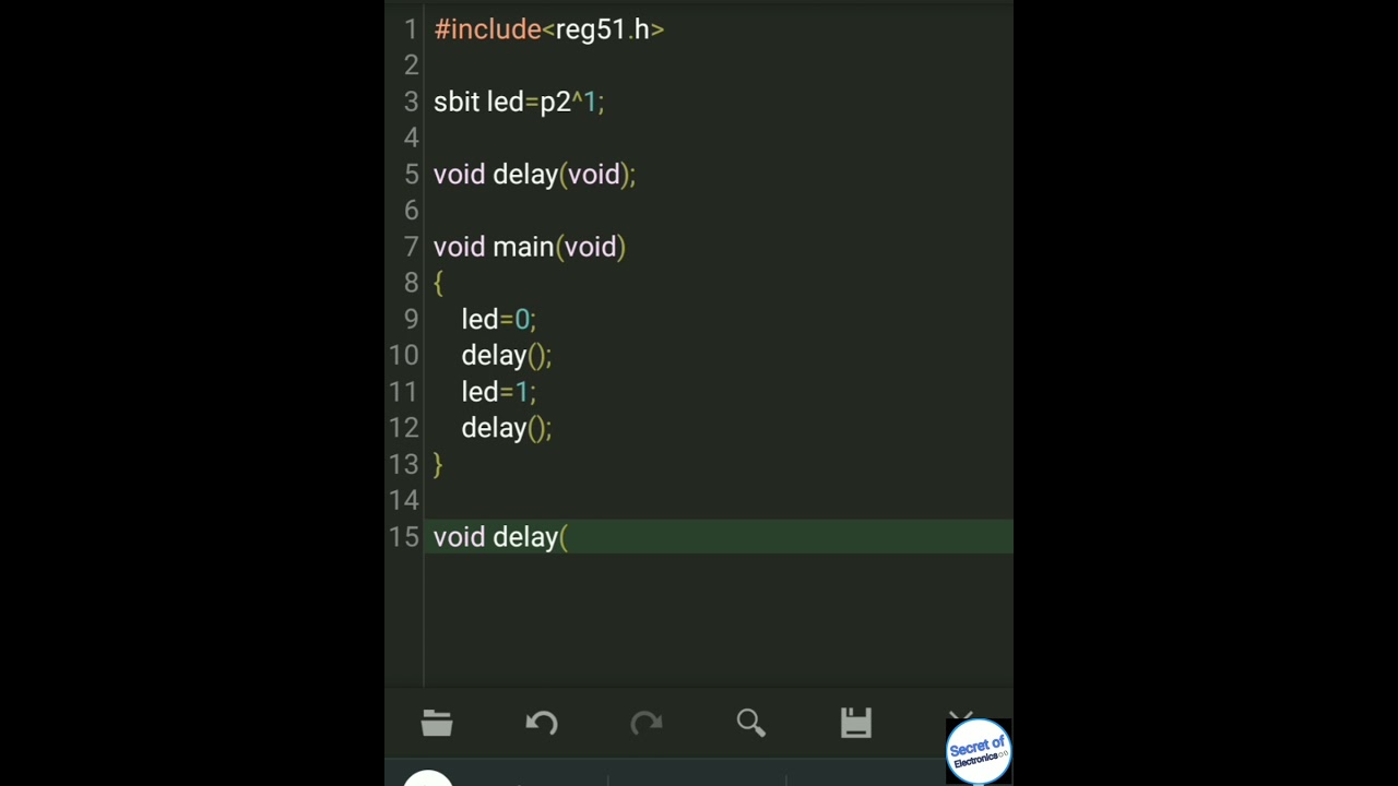 LED Bilinking Program in Embedded C Programming