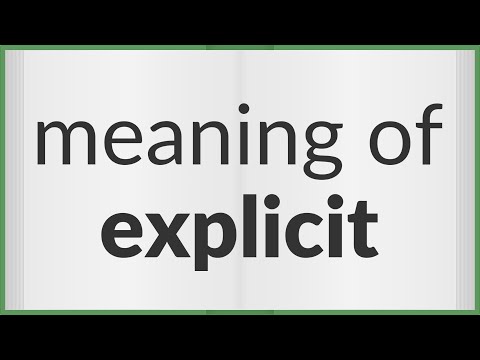 Explicit | meaning of Explicit