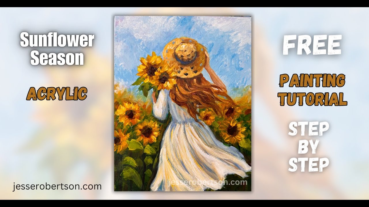 Acrylic Painting Tutorial | Sunflower Season 🌻