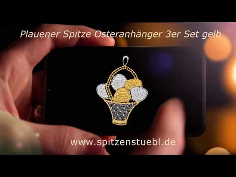 Fensterbilder zu Ostern, Osteranhänger Plauener Spitze