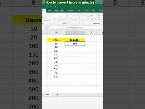 how to convert hours in minutes #excelhacks