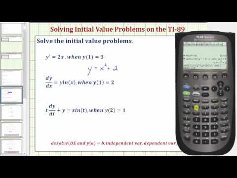 Solve First Order Initial Value Problems on the TI-89 | Math Help from ...