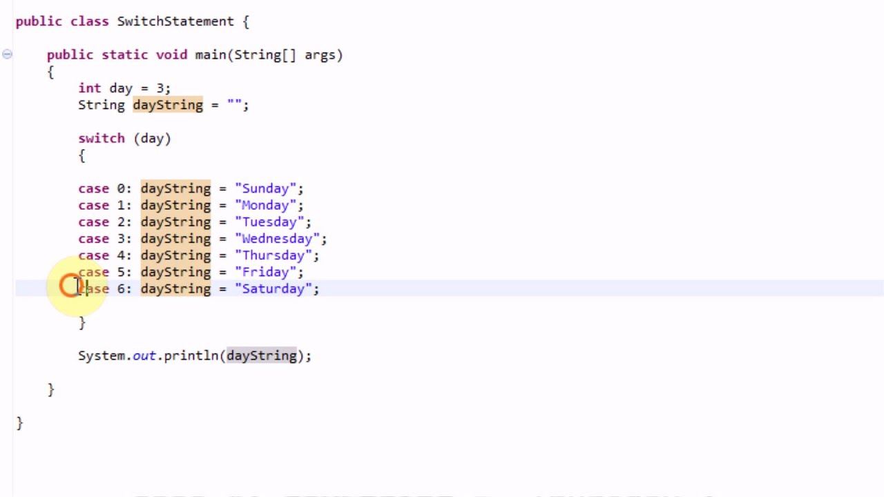 Learning Java: Part 22: The Switch Statement