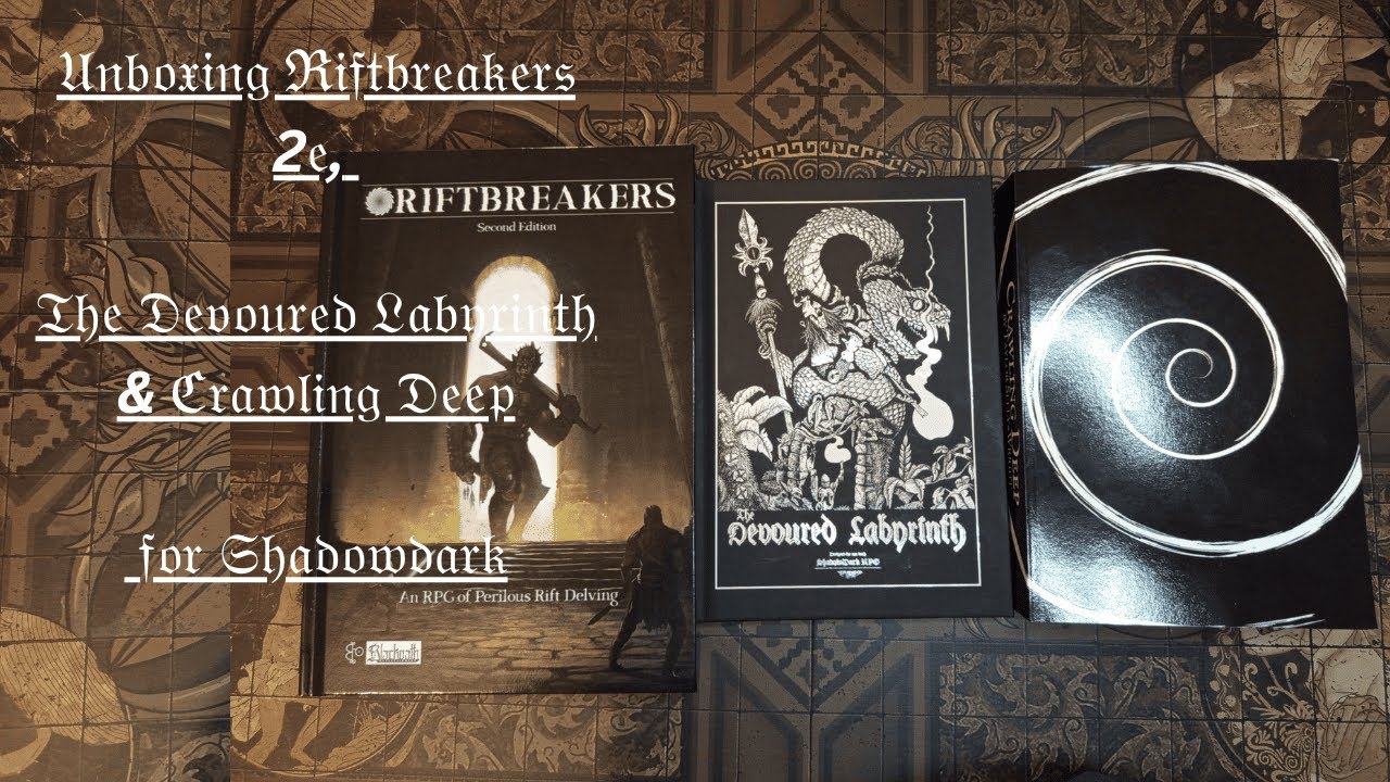 Book Haul Unboxing, Riftbreakers 2e, Shadowdark books: The Devoured Labyrinth & Crawling Deep