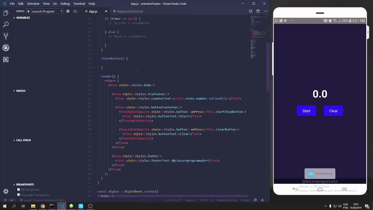 Cronômetro React Native - Speed Code