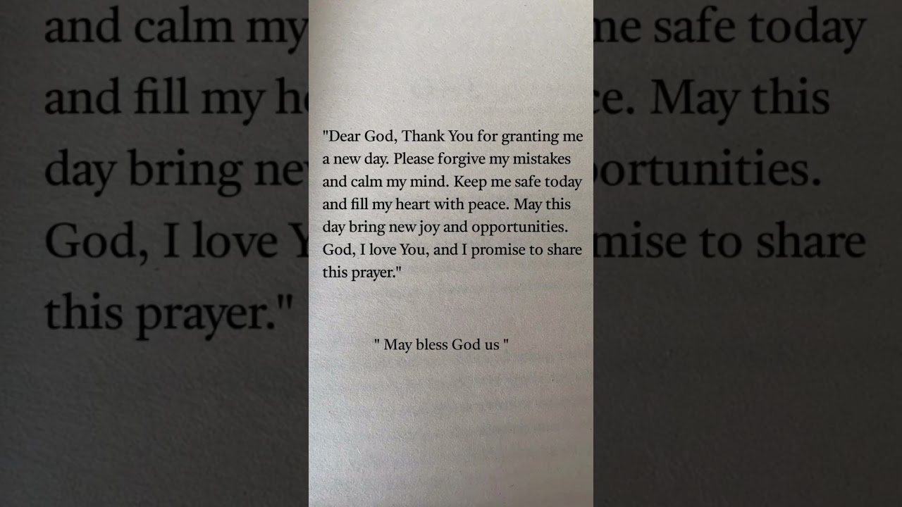 Dear God, Thank You for granting me a new day. Please forgive my mistakes and #Shorts #god #usa