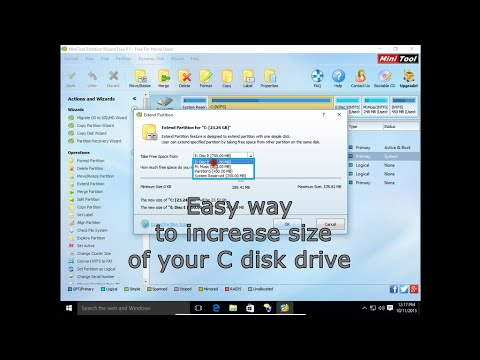 How to increase size of your C disk drive. Partition Wizard free edition. Windows 10