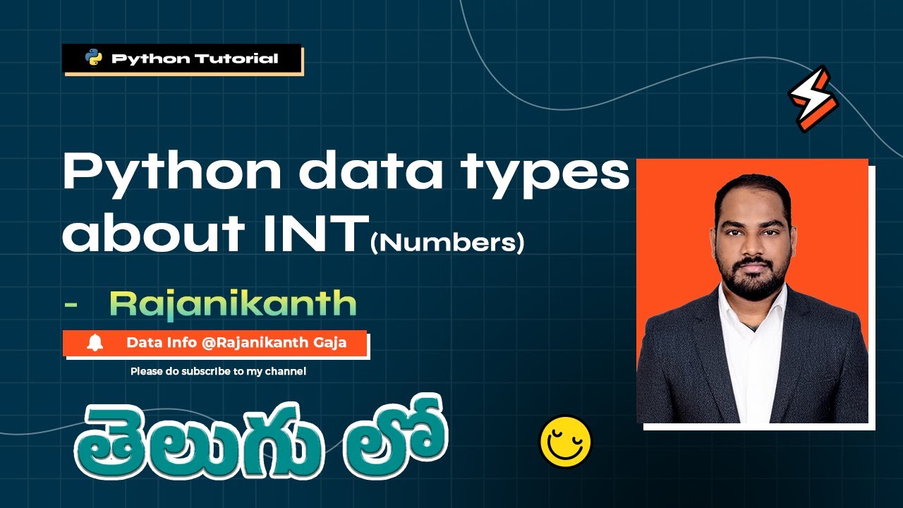 Python Tutorial || Data Types: || int data type #pythontutorial