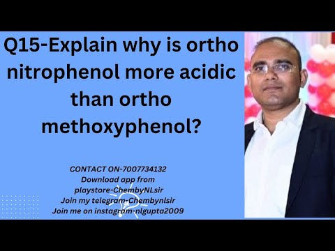 Q15-Explain why is ortho nitrophenol more acidic than ortho methoxyphenol?