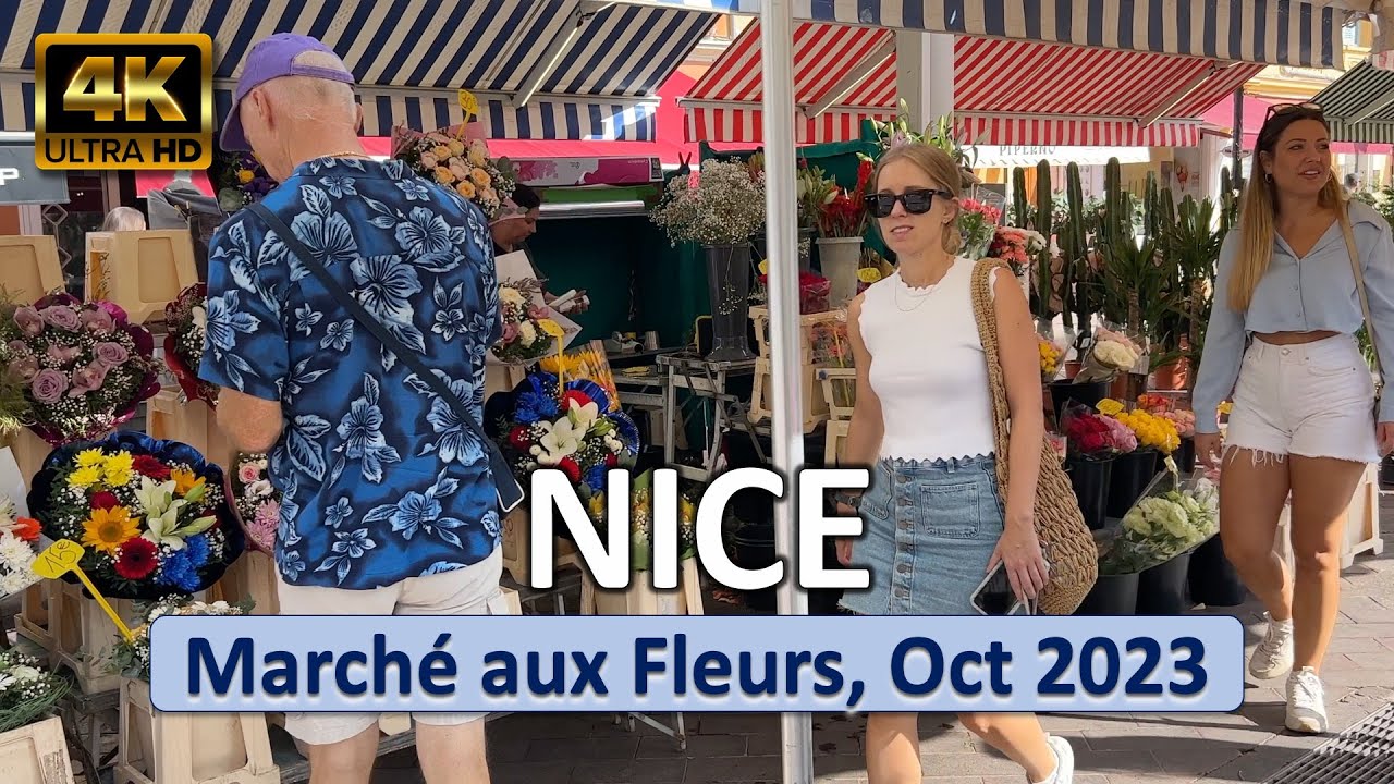 Nice, France • Marché aux Fleurs • Côte d'Azur • October 12, 2023 • Virtual Tour 4K