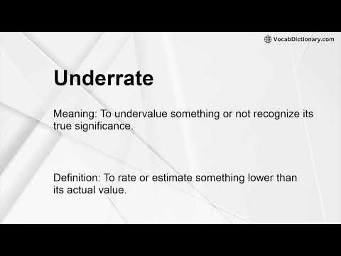 Underrate Meaning