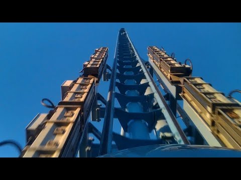 Mr Freeze POV (Forward Side) Intense Shuttle Coaster Six Flags Over Texas, Arlington TX
