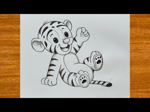 Tiger drawing easy // tiger cartoon drawing easy way// tiger cartoon funny drawing video