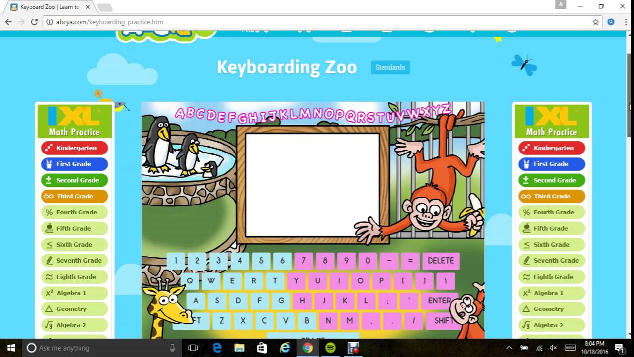 Keyboard Zoo on ABCYA.com