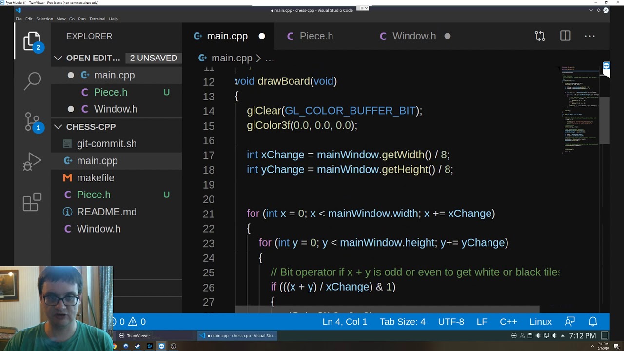 C++ VOD: OpenGL Chessboard Code Walkthrough