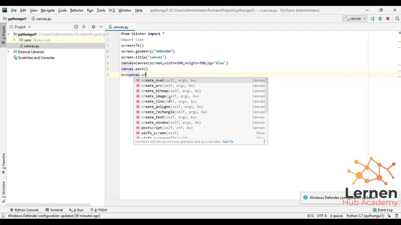 Canvas Widget In Python Tkinter | Python Tkinter GUI Tutorial