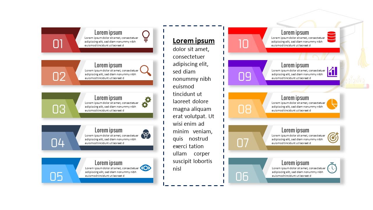design 10 steps infographic in PowerPoint  tutorial no 41