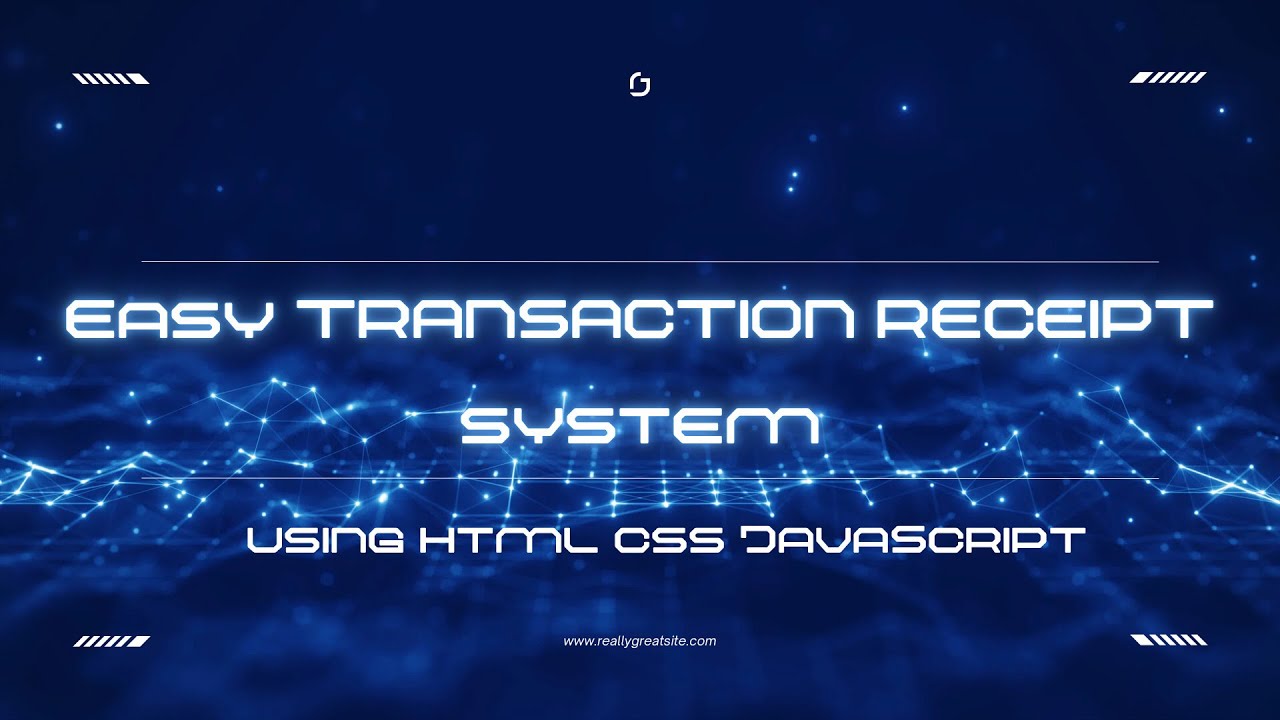 Easy Transaction Receipt System Using HTML, CSS & JavaScript! | Full Tutorial