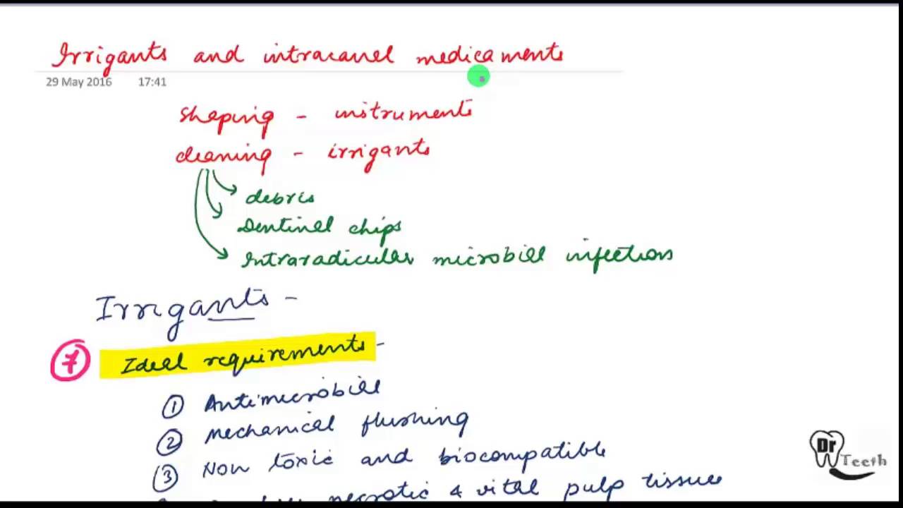 Endodontics lecture- Irrigants and intracanal medicaments.