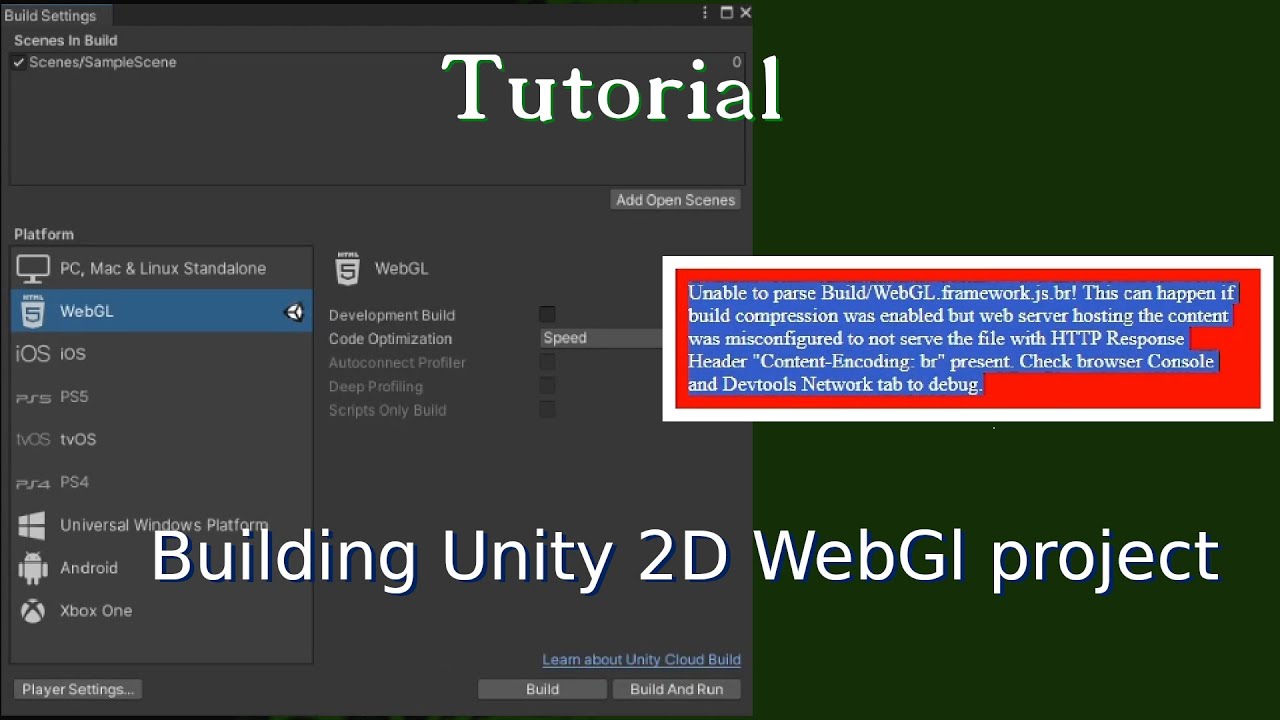 Quick Tutorial[Building Unity 2D project to WebGL]