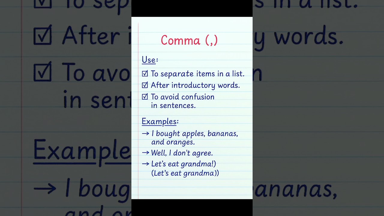 Comma (,) in English Grammar | Rules & Examples