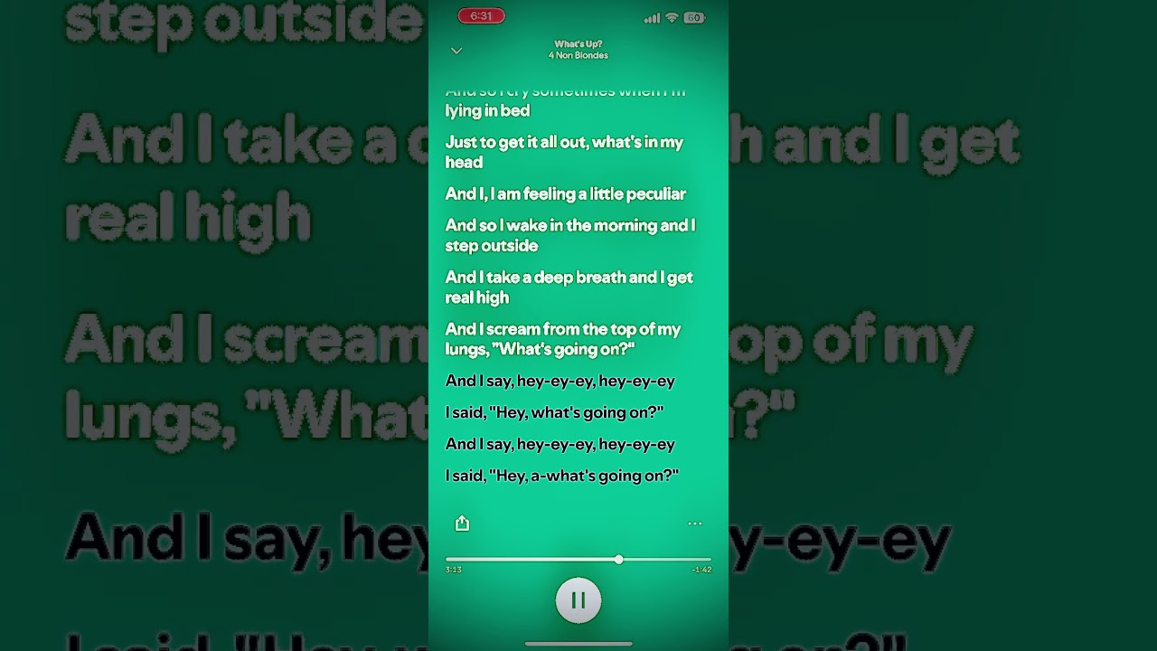 ~ what’s up? ~ • 4 non blondes • #songs4u_ #spotify #lyrics #fypシ゚viral #trending #relatable #funny