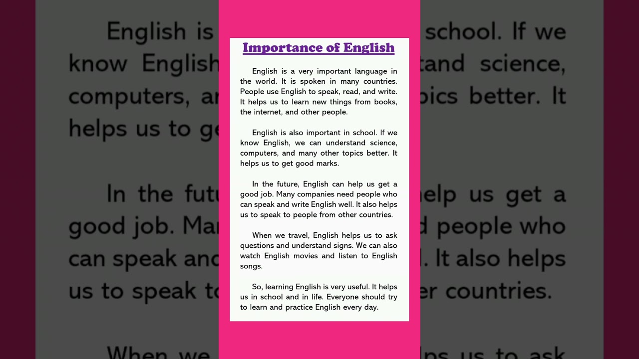 Importance of English Essay Writing 150 Words Speech or Paragraph