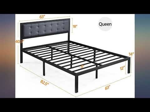 Yaheetech Full Size Metal Bed Frame Upholstered Bed Platform Mattress Foundation review