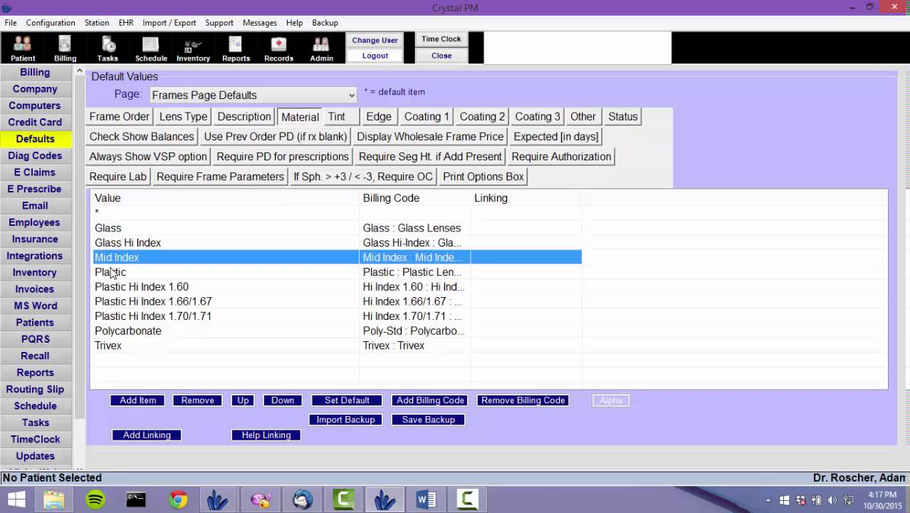 Optical Training for Crystal PM