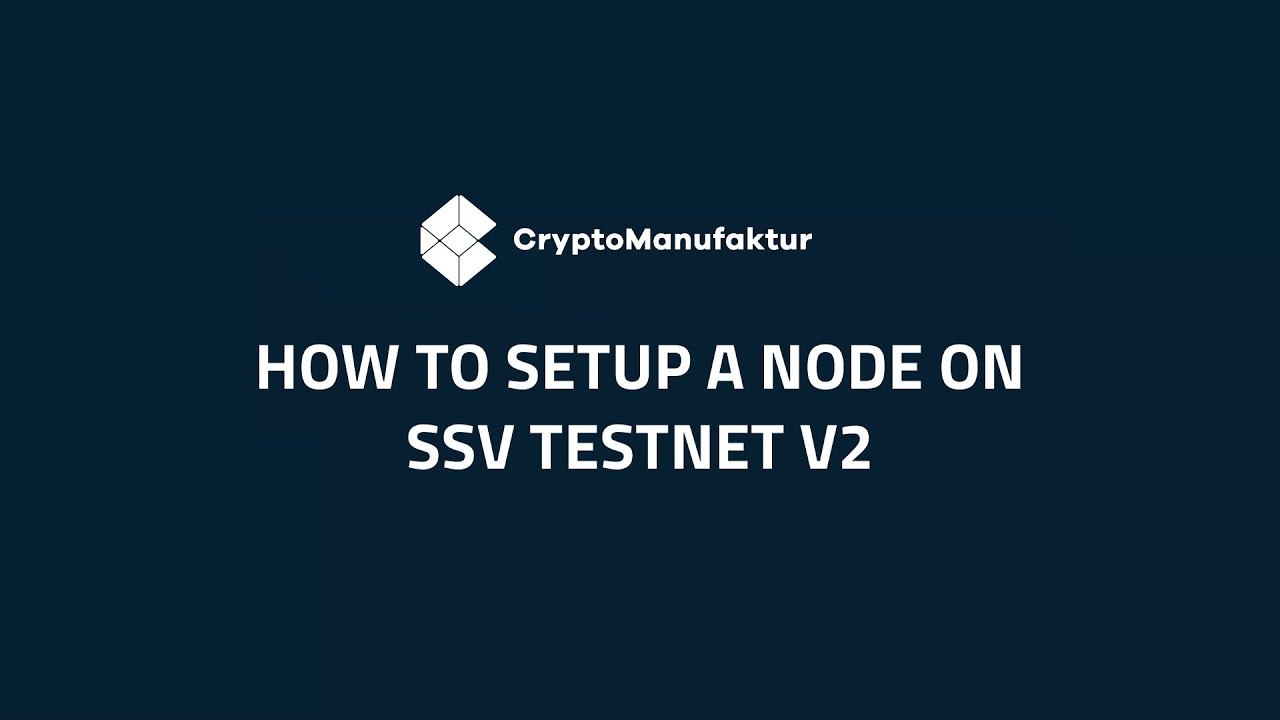 [Community] Guide | @yorickdowne - How To Setup a Node On SSV Testnet V2