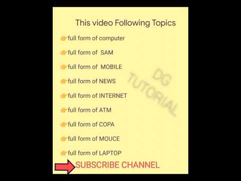 FULL FORM OF COMPUTER,SAM, MOBILE,NEWS,INTERNET,ATM,COPA, MOUCE,LAPTOP