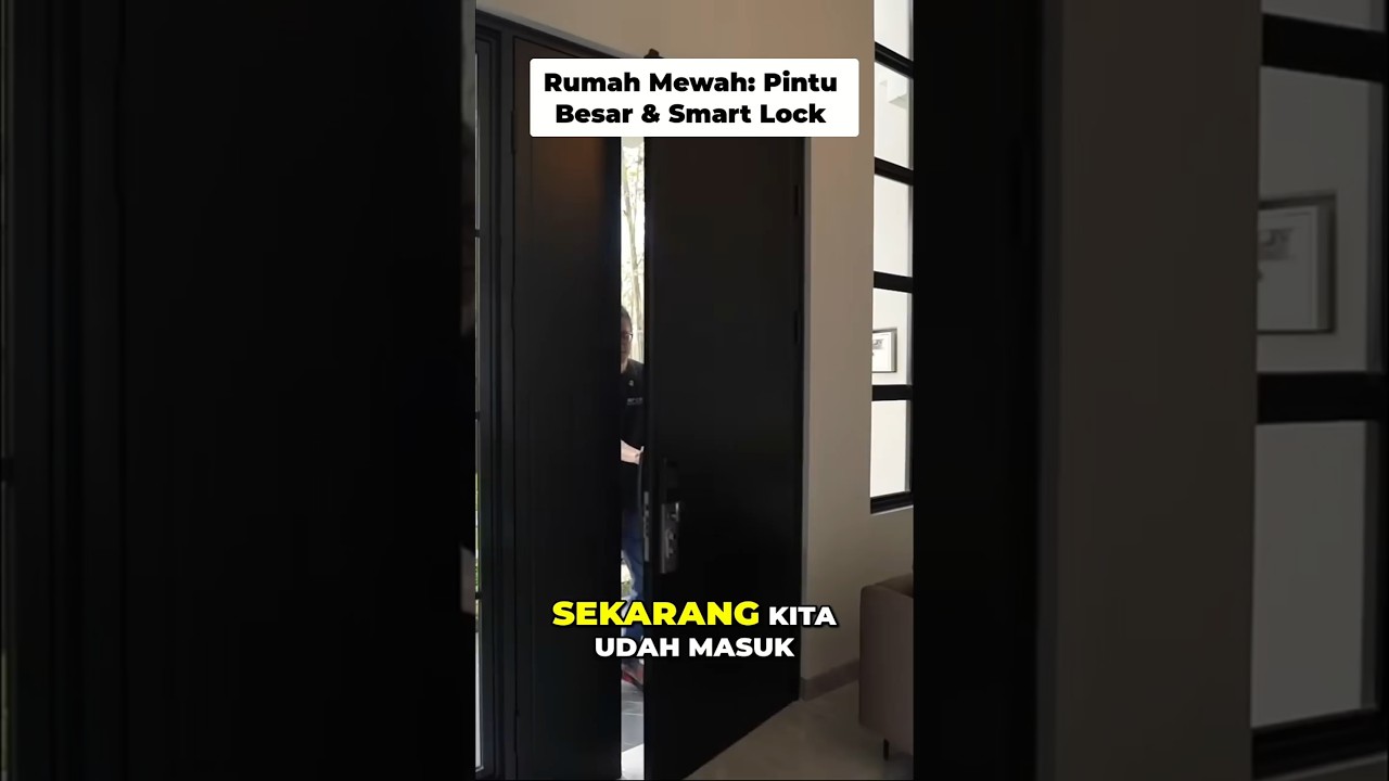 Rumah Mewah dan Modern! Pintu Besar dengan Smart Door Lock #arsitektourindonesia #reviewrumah