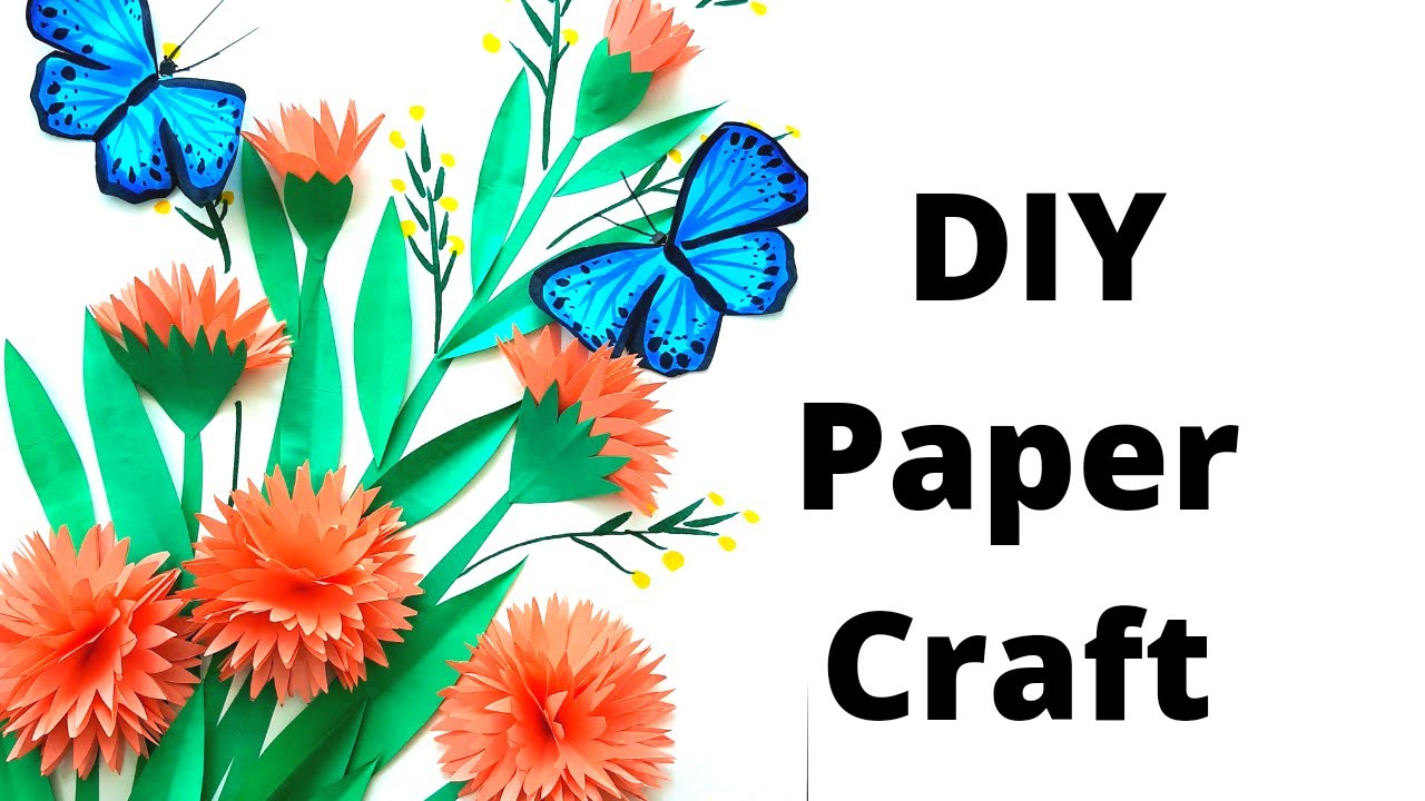 How to make Flowers Easy| DIY Paper Craft Flowers | Wall Decor| Craftmerint